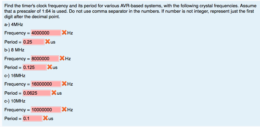 Solved Find The Timers Clock Frequency And Its Period For