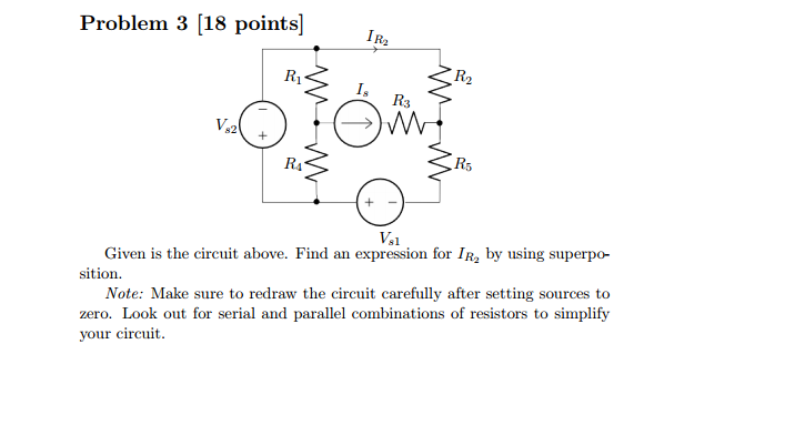 Solved Given is the circuit above. Find an expression for | Chegg.com