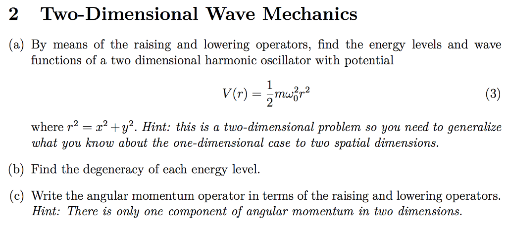 Solved 2 Two-Dimensional Wave Mechanics (a) By means of the | Chegg.com