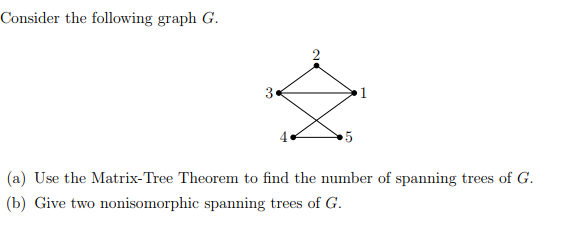 Solved Consider the following graph G. 2 (a) Use the | Chegg.com