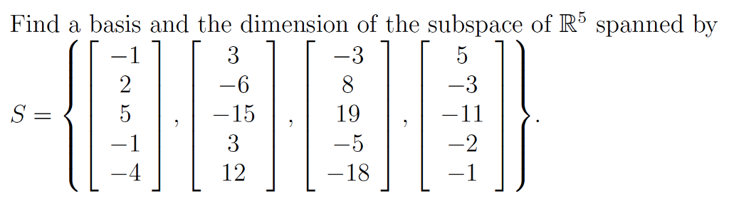 Solved Linear Algebra: Find a basis and the dimension of | Chegg.com
