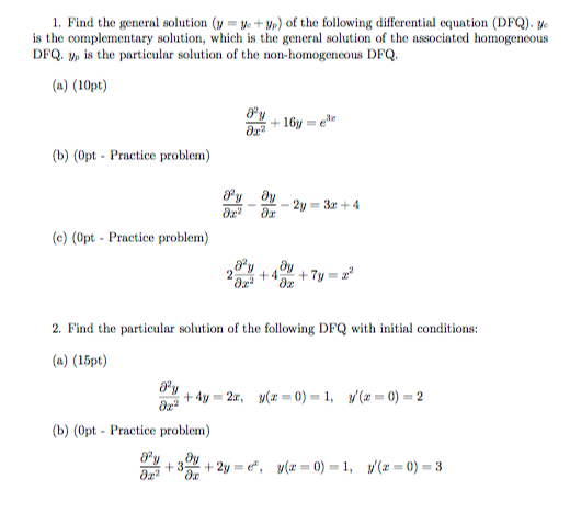 Solved Find the general solution (y = y_c + y_p) of the | Chegg.com