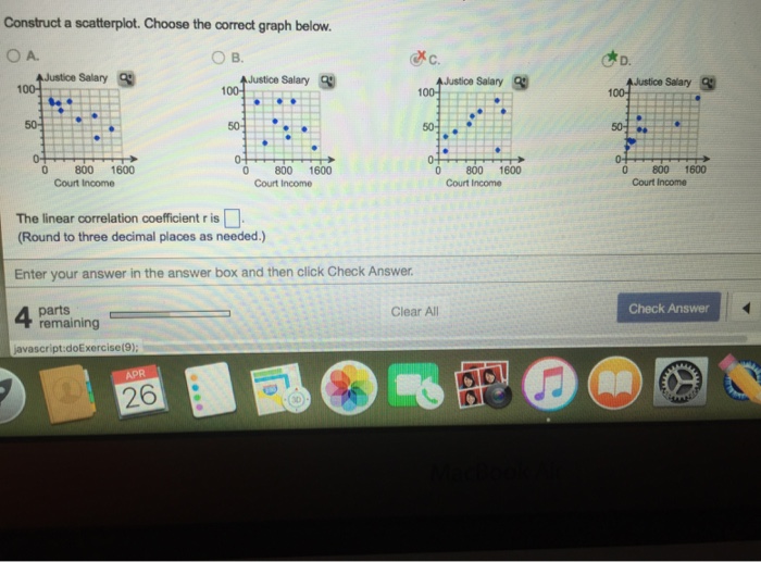 Construct a scatterplot. Choose the correct graph | Chegg.com