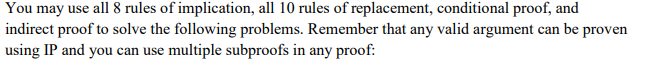 Solved You may use all 8 rules of implication, all 10 rules | Chegg.com