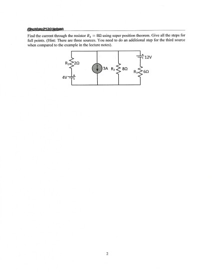 Solved Find the current through the resistor R2 using super | Chegg.com