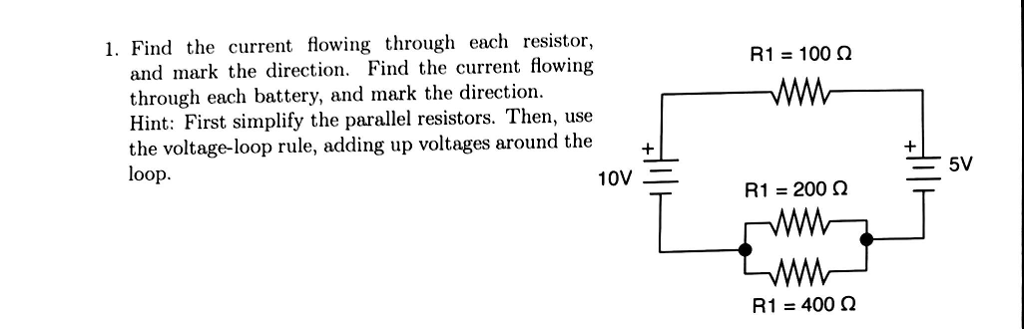 Solved Find the current flowing through each resistor, and | Chegg.com