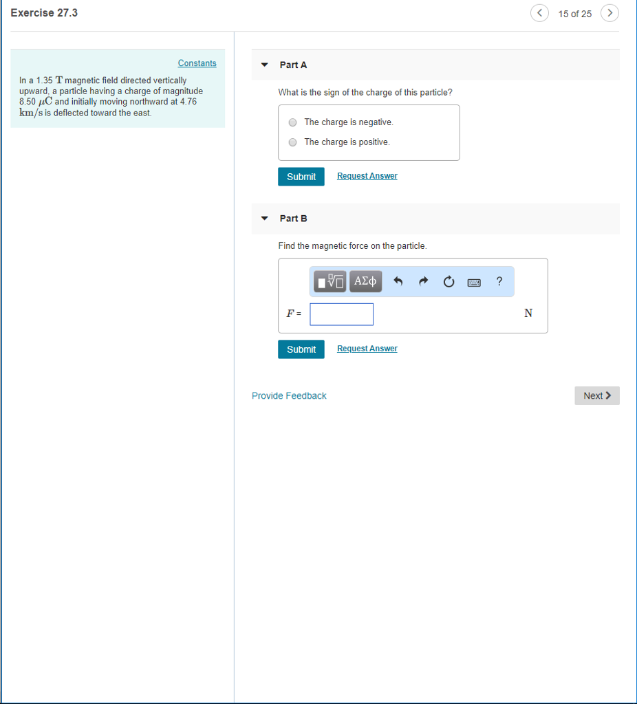 Solved Exercise 27.3 15 of 25 Constants ? Part A n a 1.35 T | Chegg.com