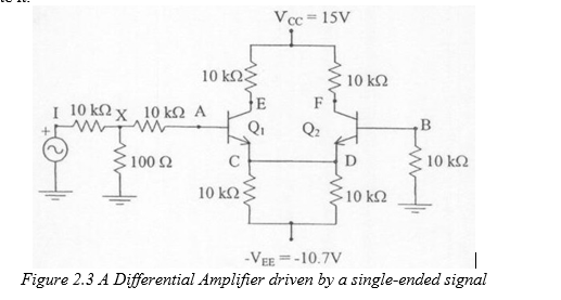 Solved 1.For the differential amplifier circuit shown in Fig | Chegg.com