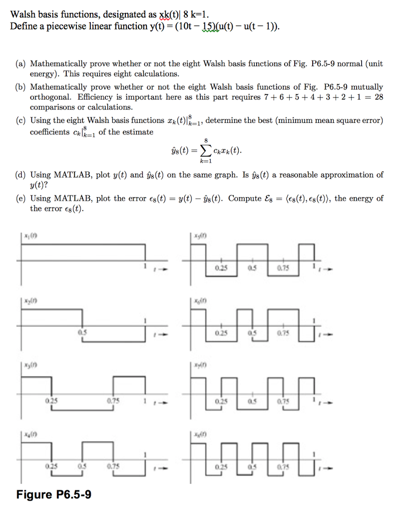 Walsh Basis Functions Designated As Xk T 8 K 1