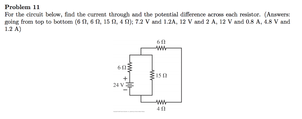 Solved Problem 11 For the circuit below, find the current | Chegg.com