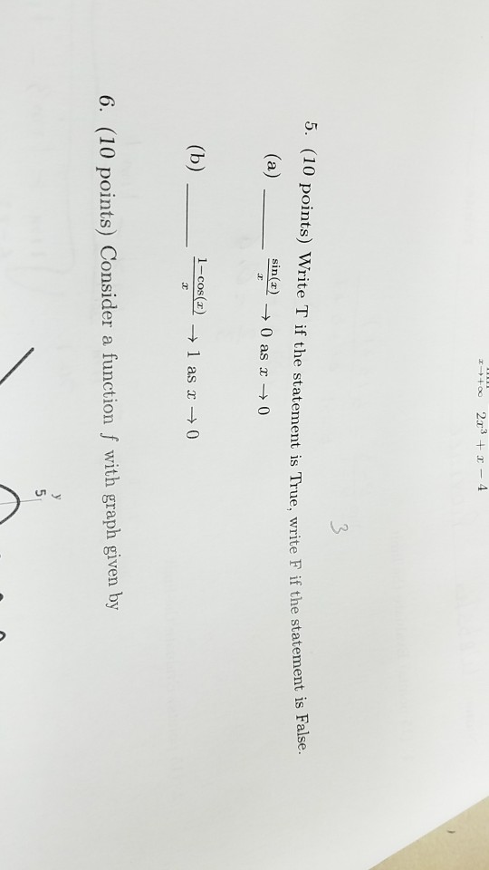 Solved Write T if the statement is True, write F if the | Chegg.com