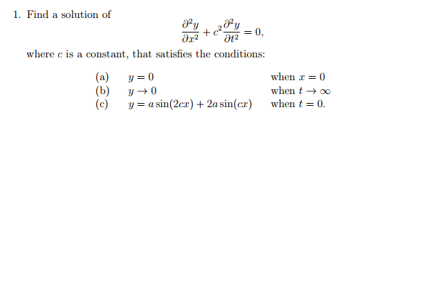 Find a solution of where c is a constant, that | Chegg.com
