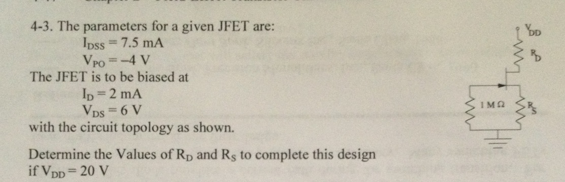 The parameters for a given JFET are: IDSS = 7.5 mA | Chegg.com