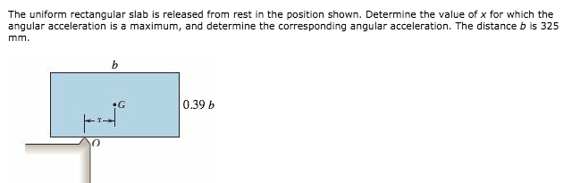 The uniform rectangular slab is released from rest in | Chegg.com