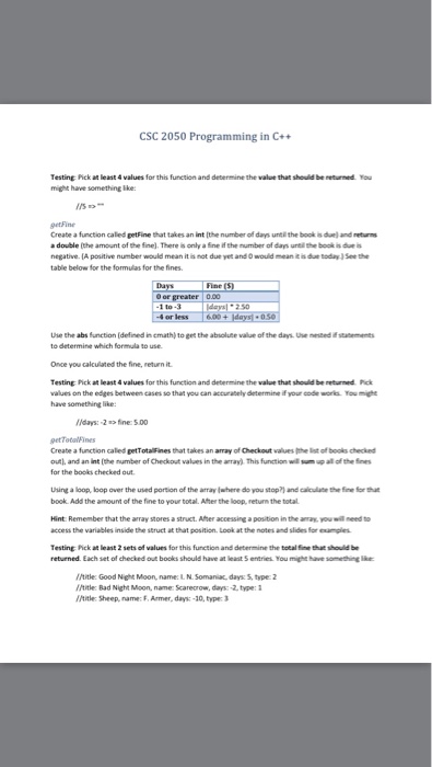 Solved CSC 2050 Programming in C++ Project 03: Library | Chegg.com