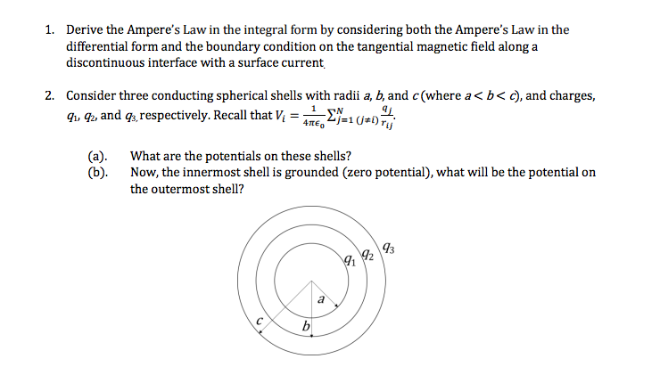 Solved Derive the Ampere's Law in the integral form by | Chegg.com