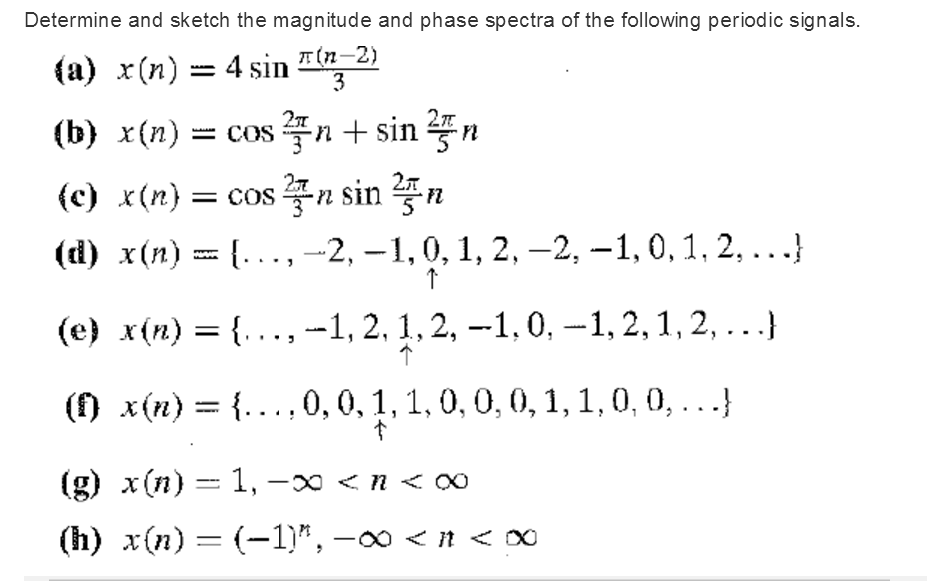Solved Determine and sketch the magnitude and phase spectra | Chegg.com