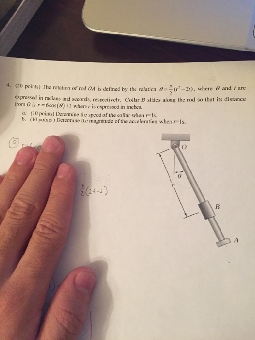 Solved The rotation of rod OA is defined by the relation | Chegg.com