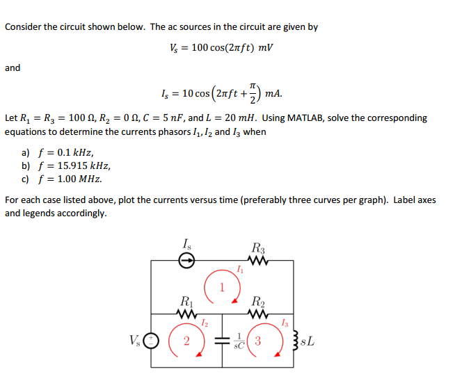 Solved Consider the circuit shown below. The ac sources in | Chegg.com