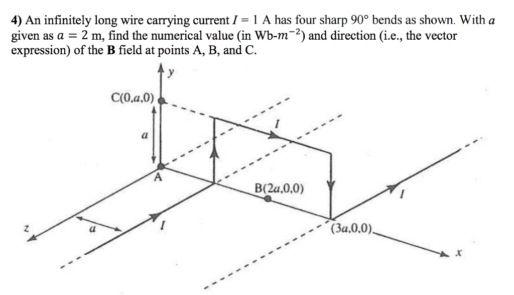 Solved An infinitely long wire carrying current I = 1 A has | Chegg.com Solved An infinitely long wire carrying current I = 1 A has | Chegg.com