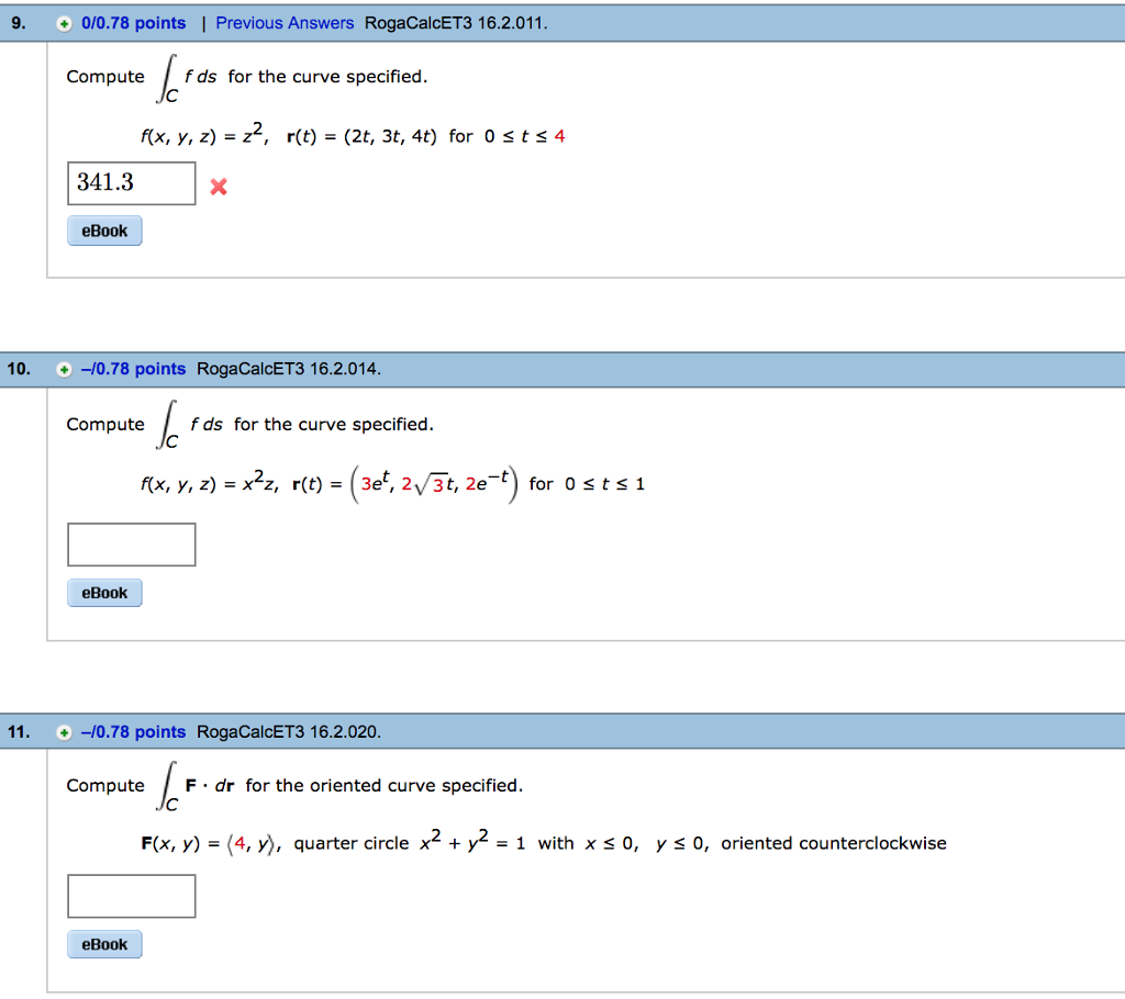 Solved 9. 0/0.78 points | Previous Answers RogaCalcET3 | Chegg.com