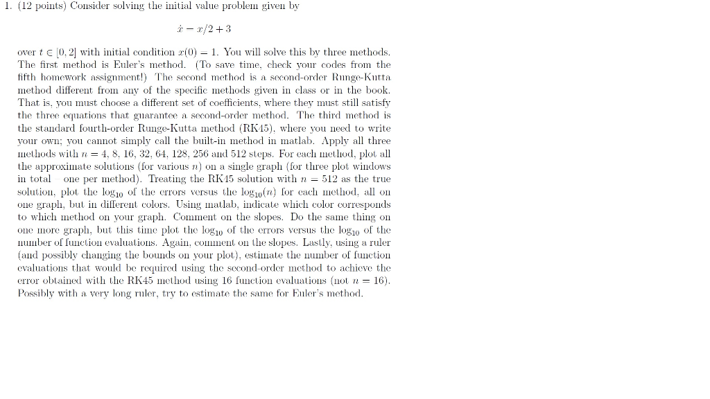 Consider solving the initial value problem given by | Chegg.com