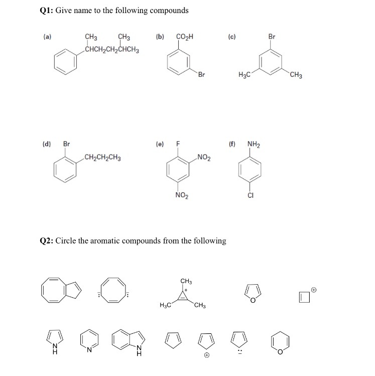 Solved Q1: Give name to the following compounds ??? (b) ??2H | Chegg.com