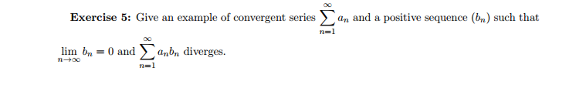Given an example of convergent series | Chegg.com