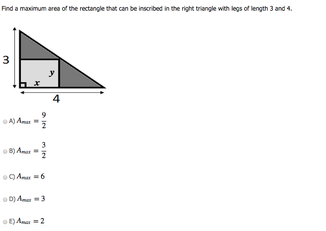 Solved Find a maximum area of the rectangle that can be | Chegg.com