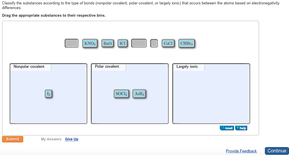 Solved Classify the substances according to the type of | Chegg.com