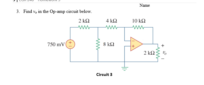 Solved Find v0 in the Op-amp circuit below. | Chegg.com