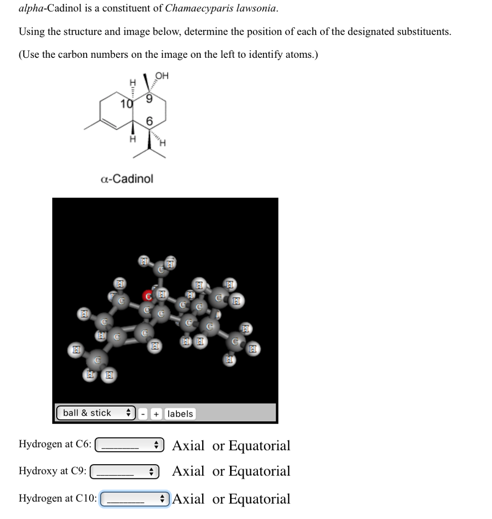 Solved alpha-Cadinol is a constituent of Chamaecyparis | Chegg.com