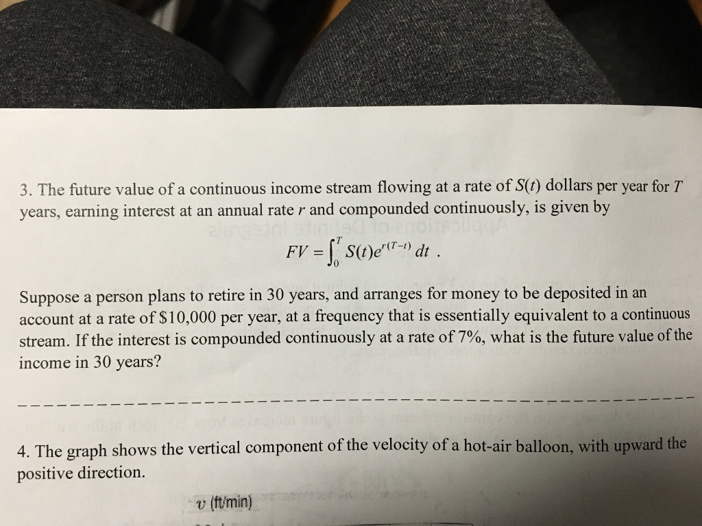 Solved The future value of a continuous income stream | Chegg.com
