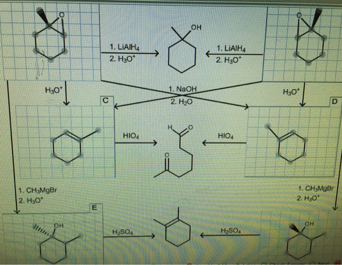1. LiAH4 2. H3O+ 1 . LiAH4/2. H3O+ | Chegg.com