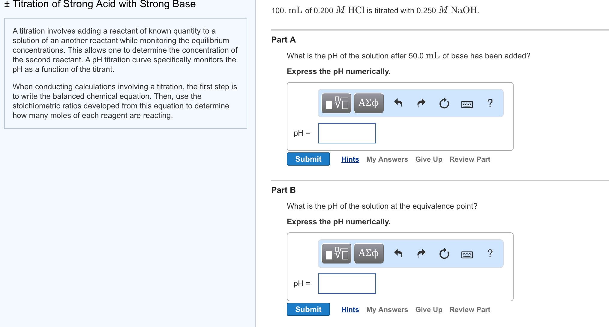 Solved A titration involves adding a reactant of known | Chegg.com