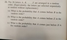Solved The 26 letters A, B, ..., Z are arranged in a random | Chegg.com