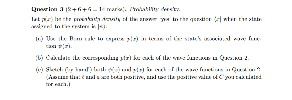 Solved For each of the following wave functions, determine | Chegg.com