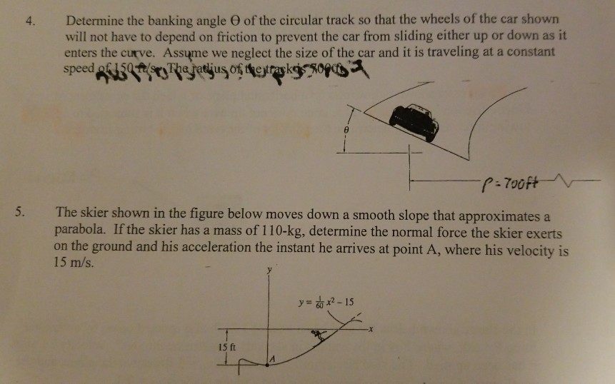 Solved Determine the banking angle θ of the circular track | Chegg.com