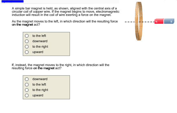Solved A simple bar magnet is held, as shown, aligned with | Chegg.com