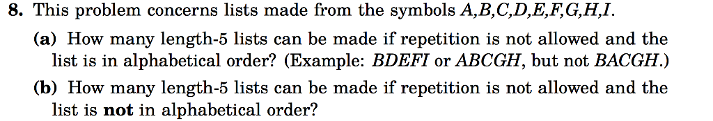 Solved 8. This problem concerns lists made from the symbols | Chegg.com