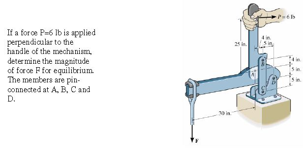Solved If a force P = 6 lb is applied perpendicular to the | Chegg.com