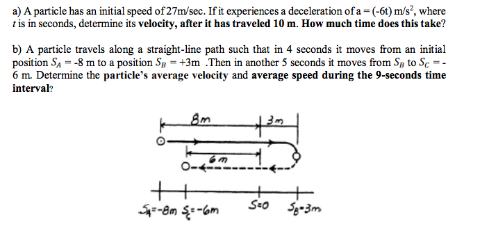 Solved A particle has an initial speed of 27m/sec. If it | Chegg.com