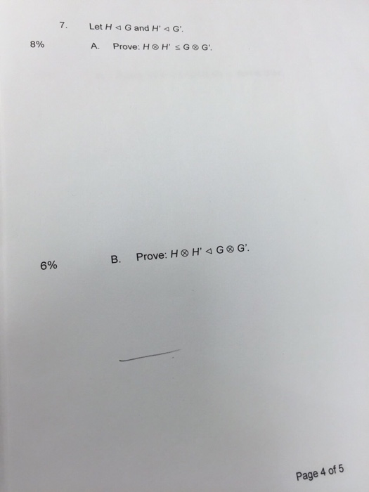 Let H subgroup G and H' subgroup G' Prove : H | Chegg.com Let H subgroup G and H' subgroup G' Prove : H | Chegg.com