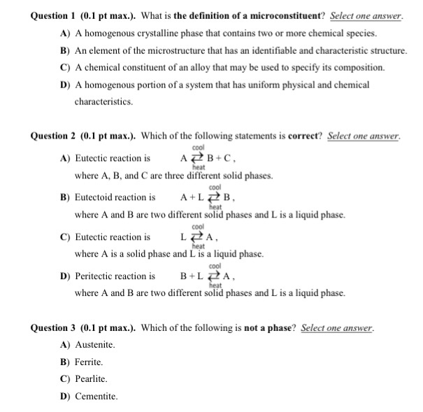 Solved What is the definition of a microconstituent? Which | Chegg.com