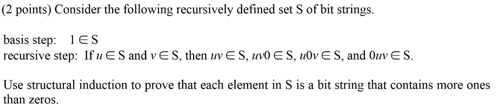 Solved 2 Points Consider The Following Recursively Defined