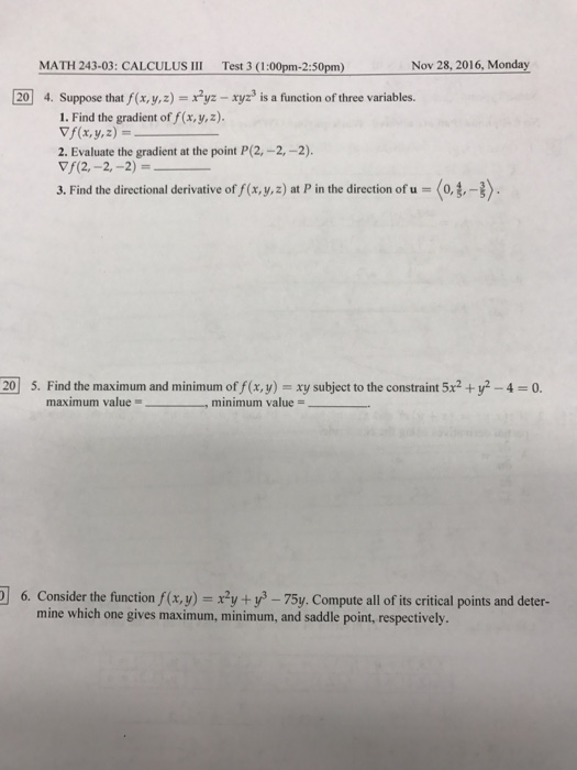 Solved Suppose that f(x, y, z) = x^2yz - xyz^3 is a function | Chegg.com
