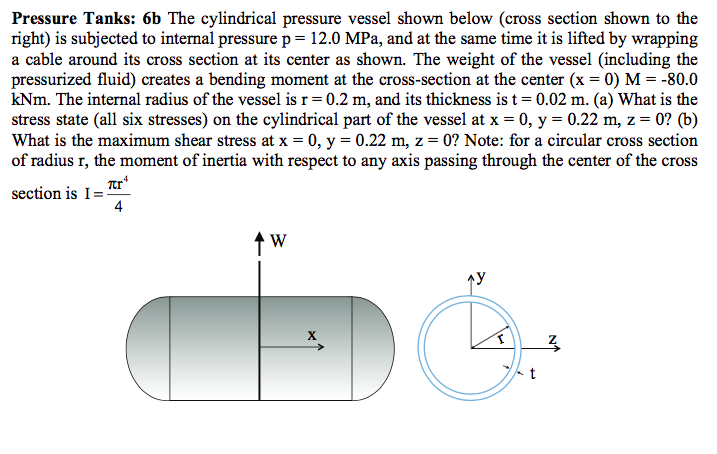 Solved Pressure Tanks: 6b The cylindrical pressure vessel | Chegg.com