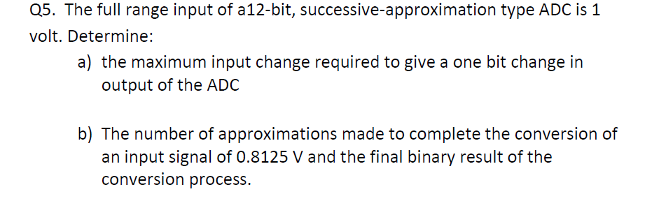 Solved The full range input of a 12-bit, | Chegg.com