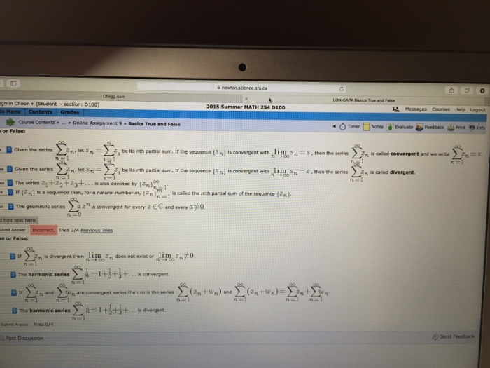 Solved Chegg cam LON-CAPA Basics True and Fsse gmin Cheon. | Chegg.com