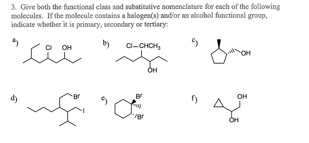 Solved 3. Give both the functional class and substitutive | Chegg.com